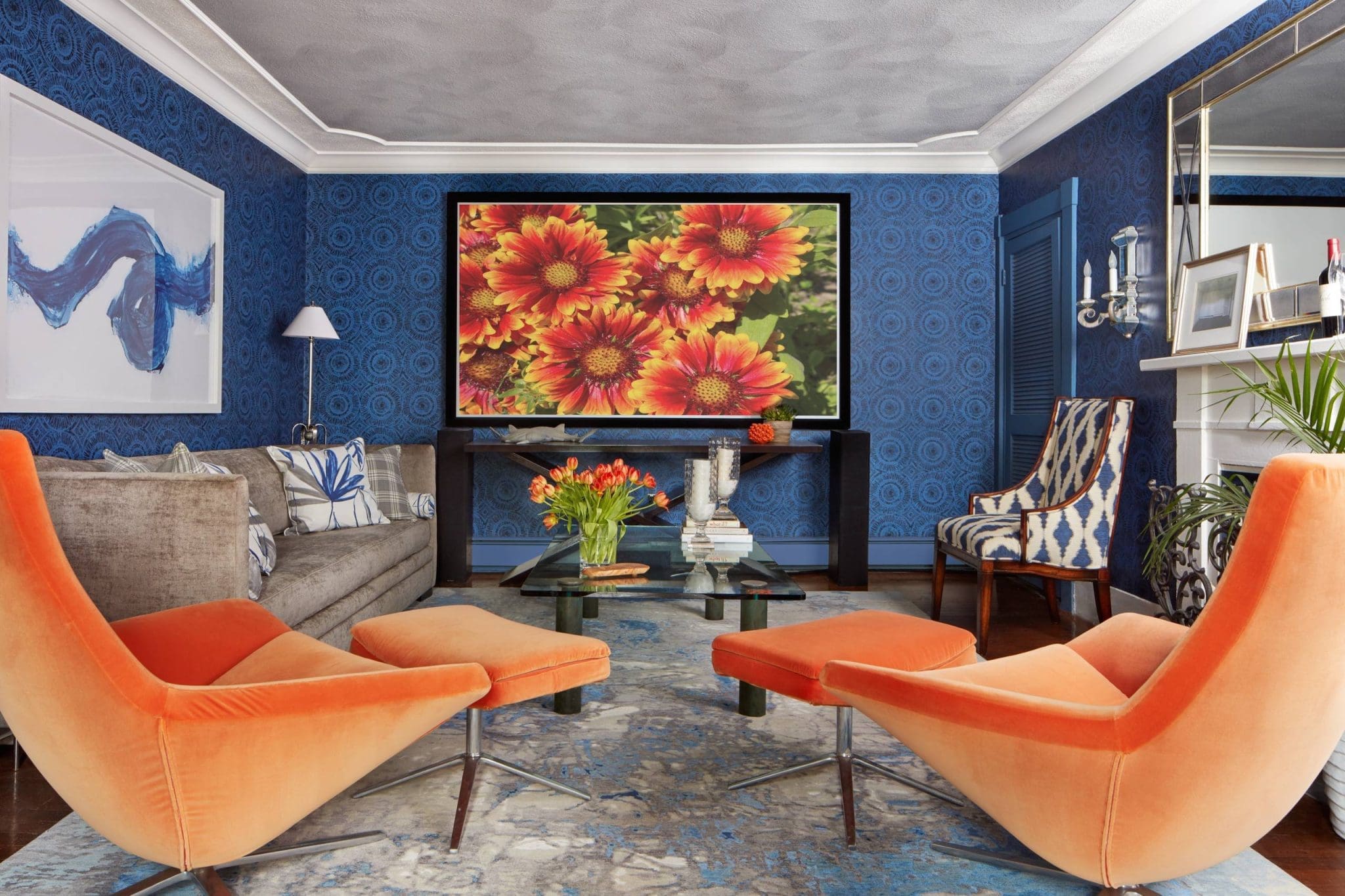 50 Modern Two Colour Combination For Living Rooms