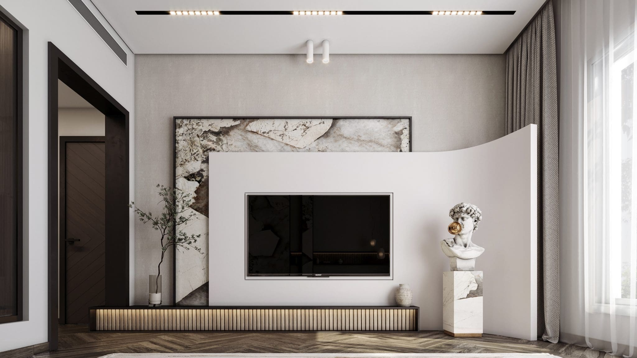 42 Simple POP Design For TV Wall