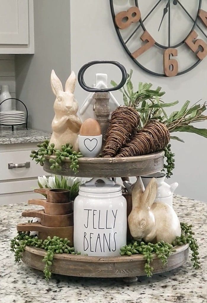 34 Best Easter Tiered Tray Decor Ideas