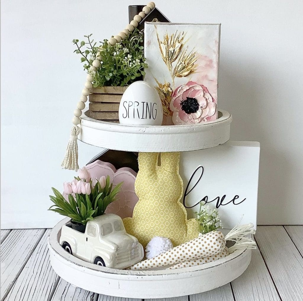 34 Best Easter Tiered Tray Decor Ideas