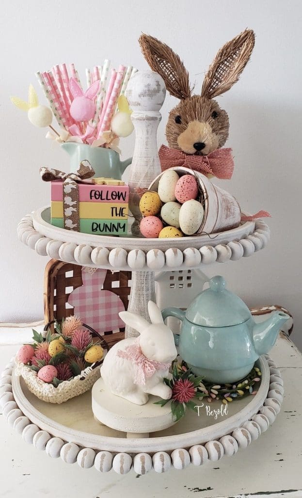 34 Best Easter Tiered Tray Decor Ideas