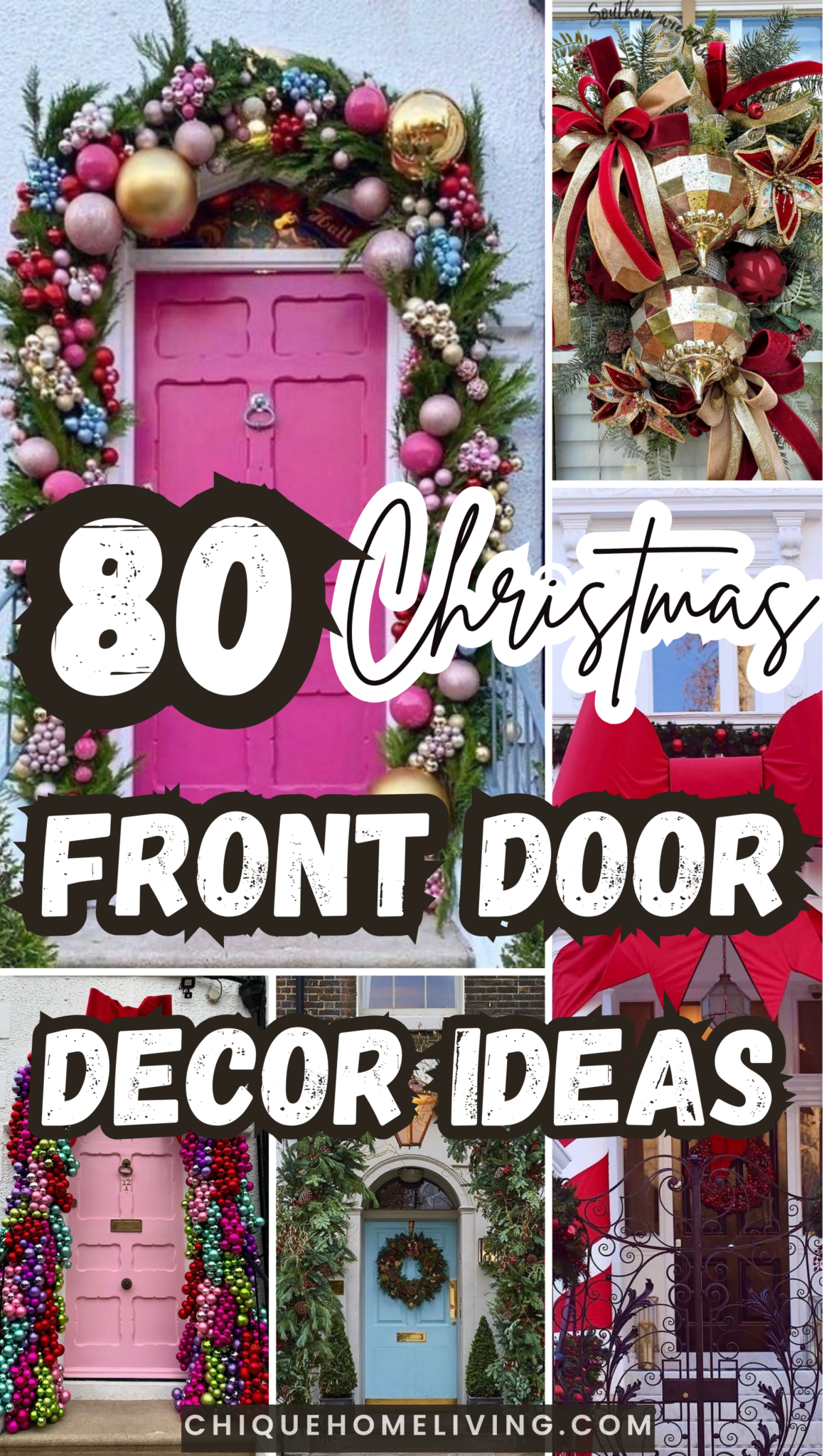 80 Enchanting Christmas Front Door Decor Ideas