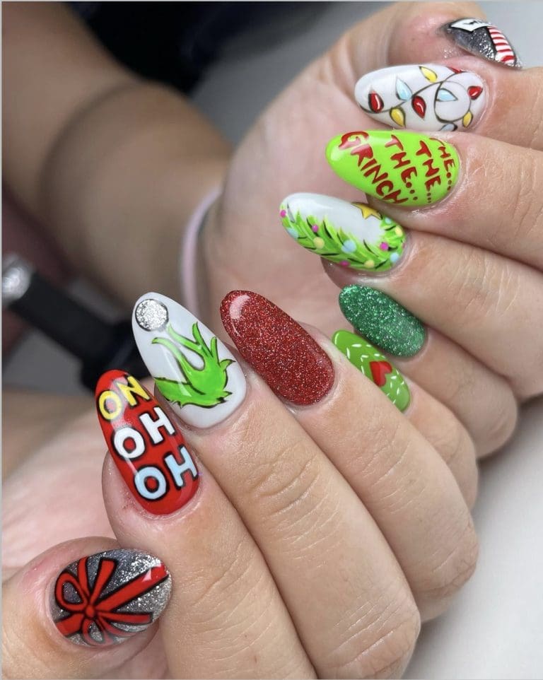 24 Genius Grinch Nail Ideas to Steal the Show This Christmas
