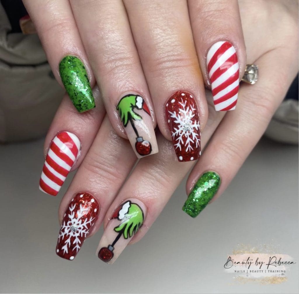 24 Genius Grinch Nail Ideas to Steal the Show This Christmas