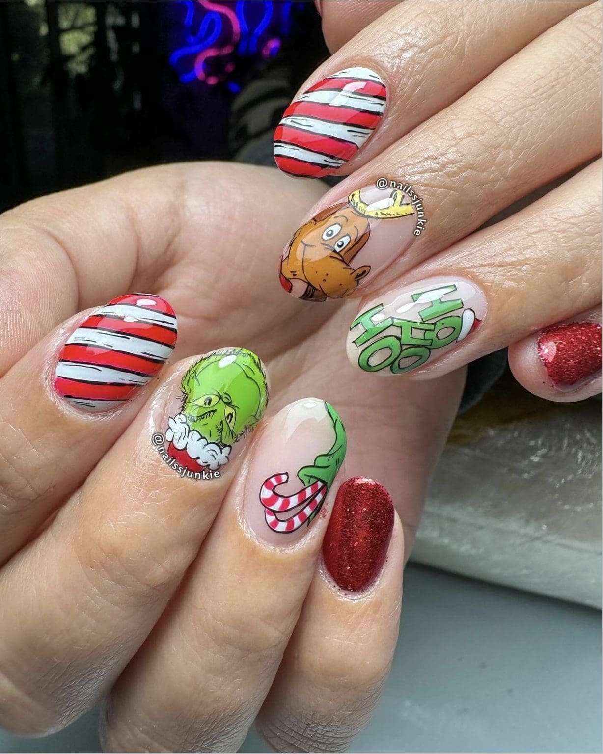 24 Genius Grinch Nail Ideas to Steal the Show This Christmas