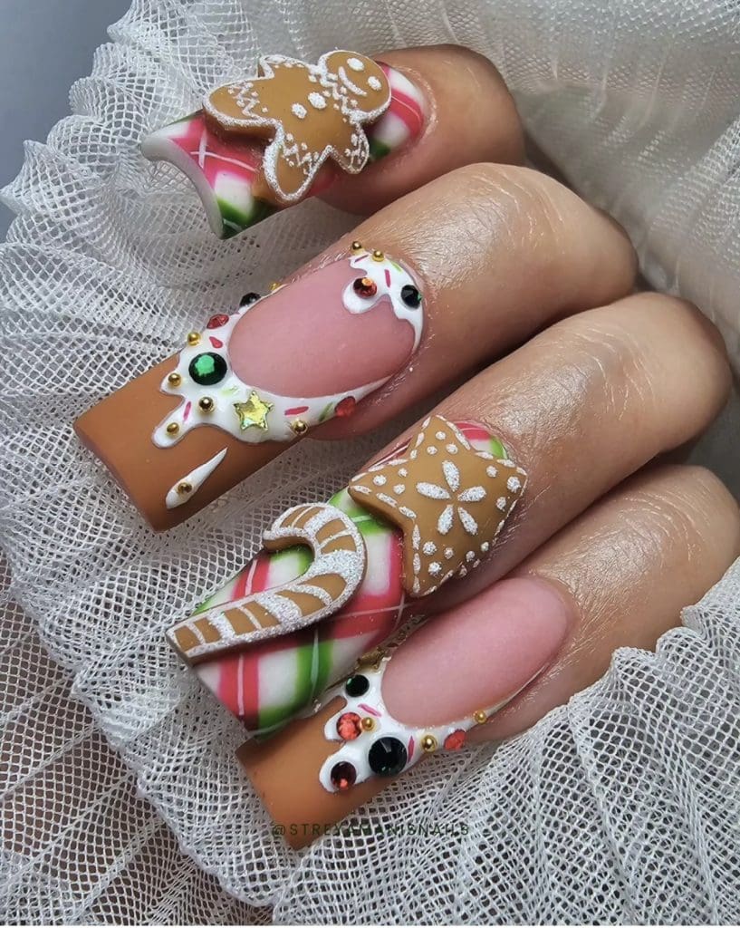 24 Gingerbread Nail Designs That Are Almost Good Enough to Eat