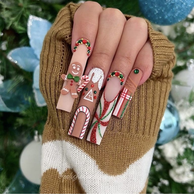 24 Gingerbread Nail Designs That Are Almost Good Enough to Eat