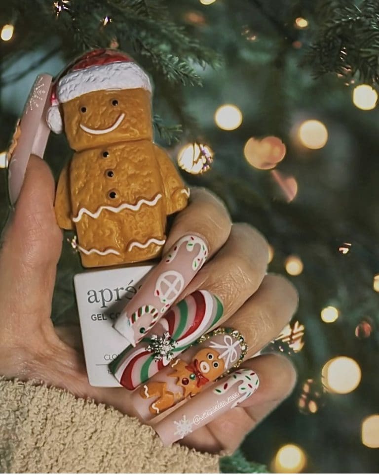 24 Gingerbread Nail Designs That Are Almost Good Enough to Eat