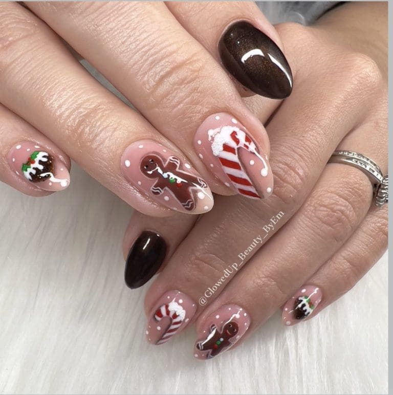 24 Gingerbread Nail Designs That Are Almost Good Enough to Eat
