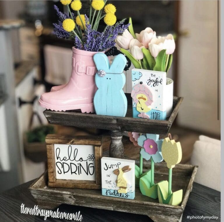 27 Super Cute Spring Tiered Tray Ideas You'll Love