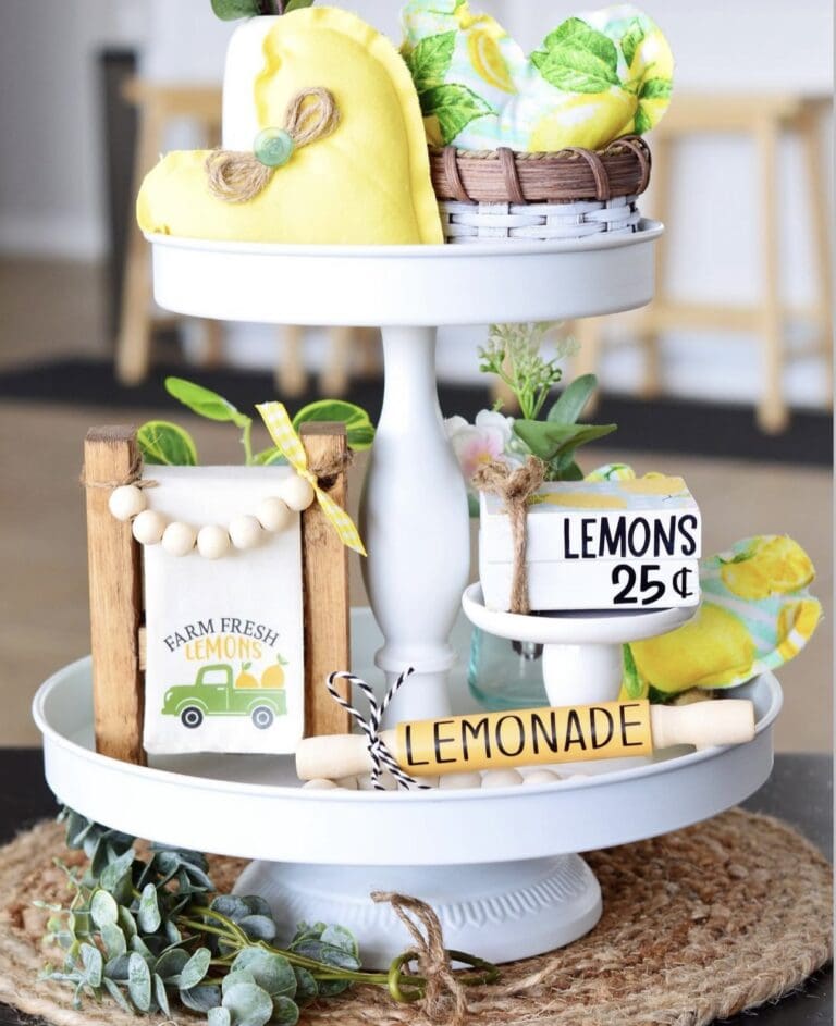 30 Stunning Summer Tiered Tray Ideas to Brighten Up Your Space