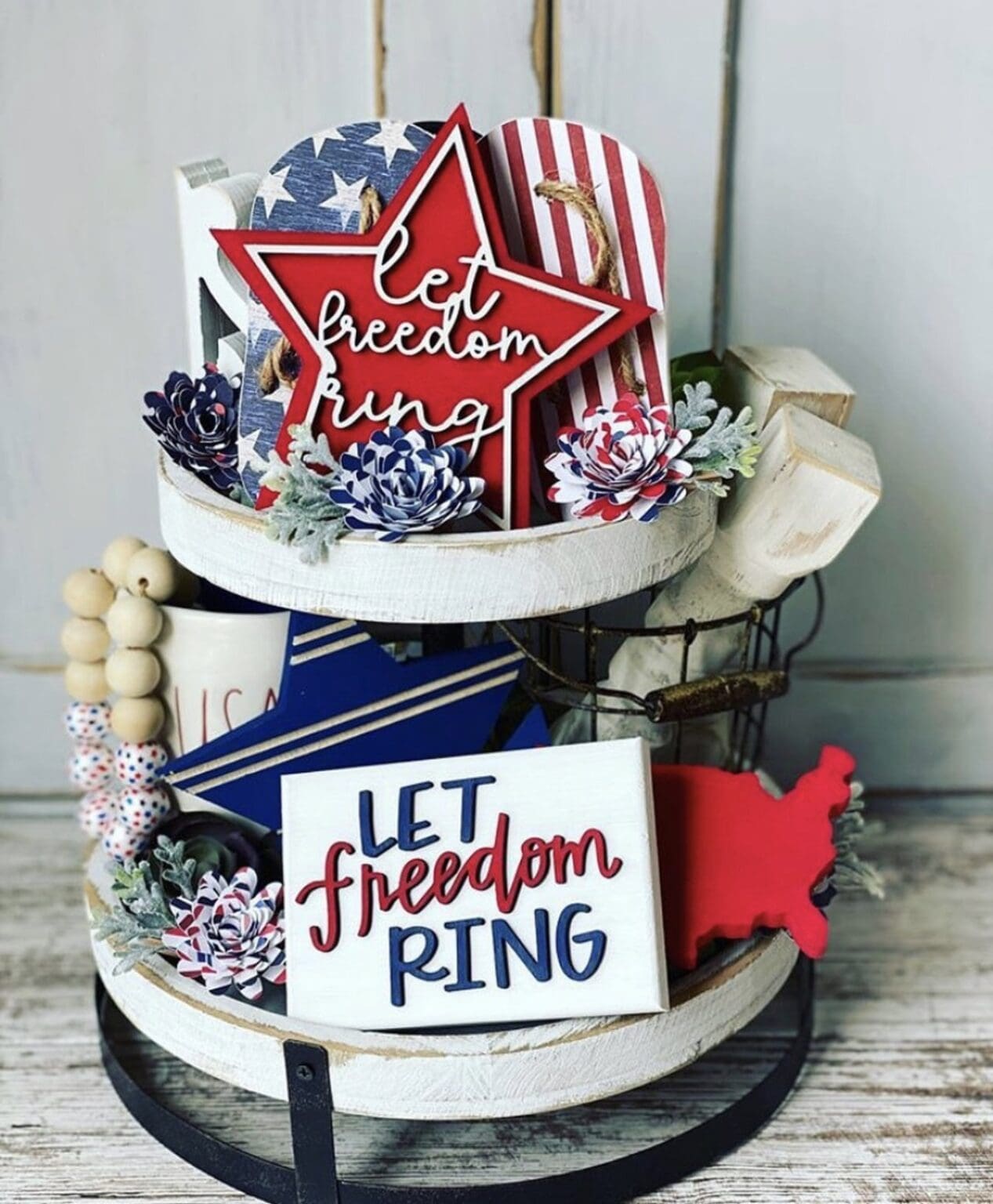 27 Genius Patriotic Tiered Tray Ideas for 4th of July & Beyond