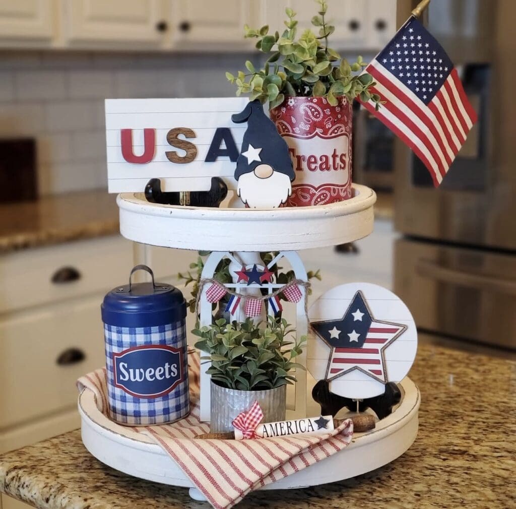 27 Genius Patriotic Tiered Tray Ideas for 4th of July & Beyond