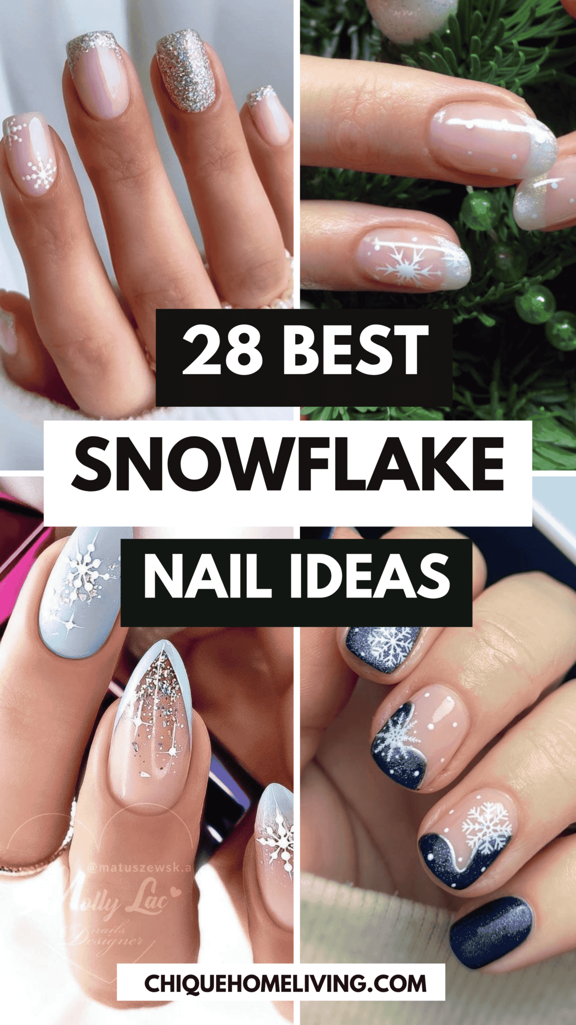 28 Cozy Snowflake Nail Ideas for the Perfect Winter Vibe